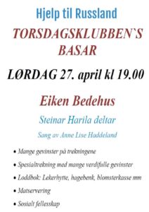 Velkommen til basar i Eiken 27.04.19 – Harilastiftelsen Håp